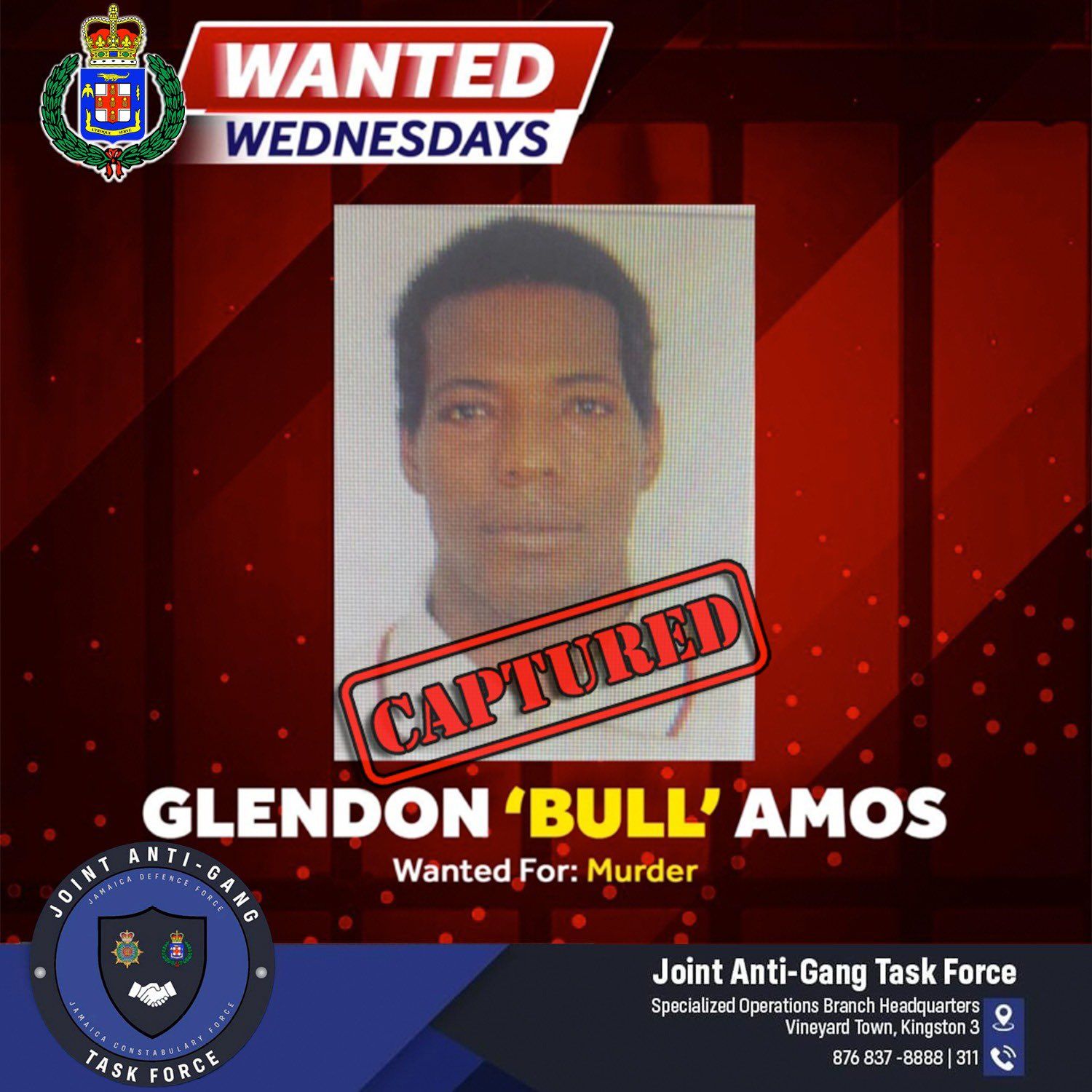 Police slap former fugitive Glendon "Bull" Amos with three counts of ...