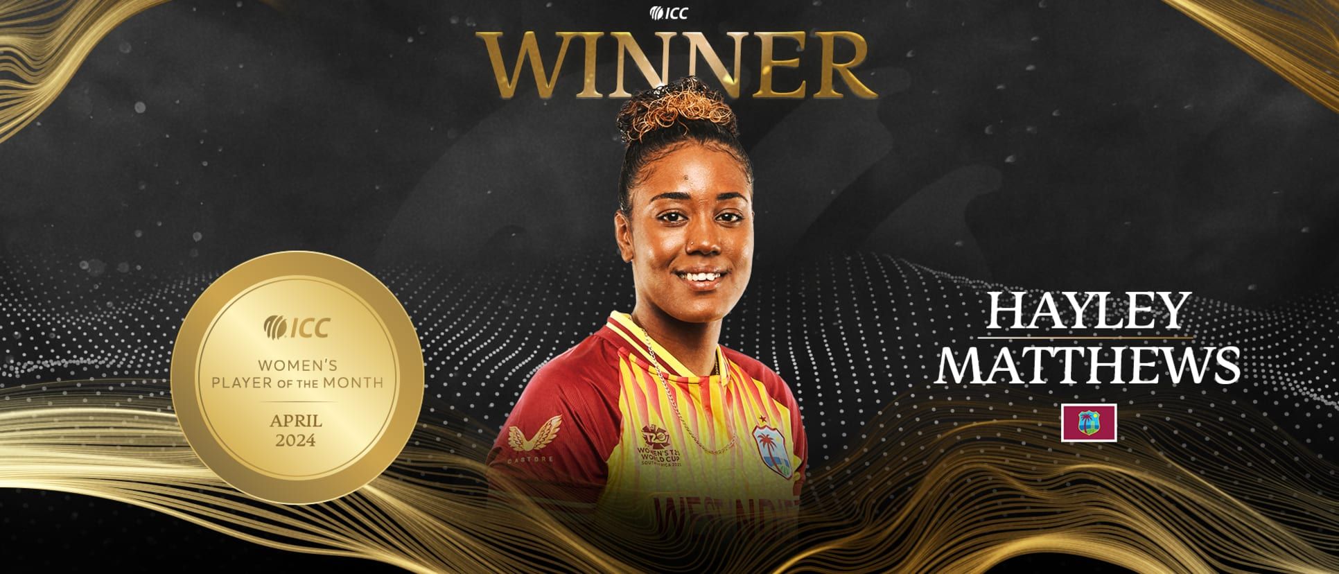 WI captain Hayley Mathews named ICC Player of the Month for April 2024 - IRIE FM