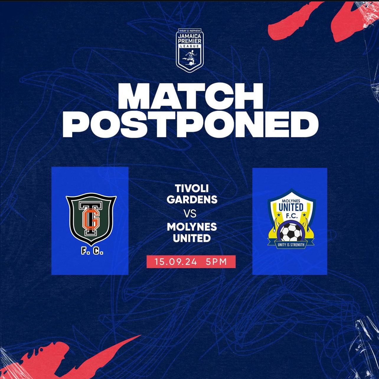 Tivoli Gardens vs Molynes United postponed following Delano Daley's ...